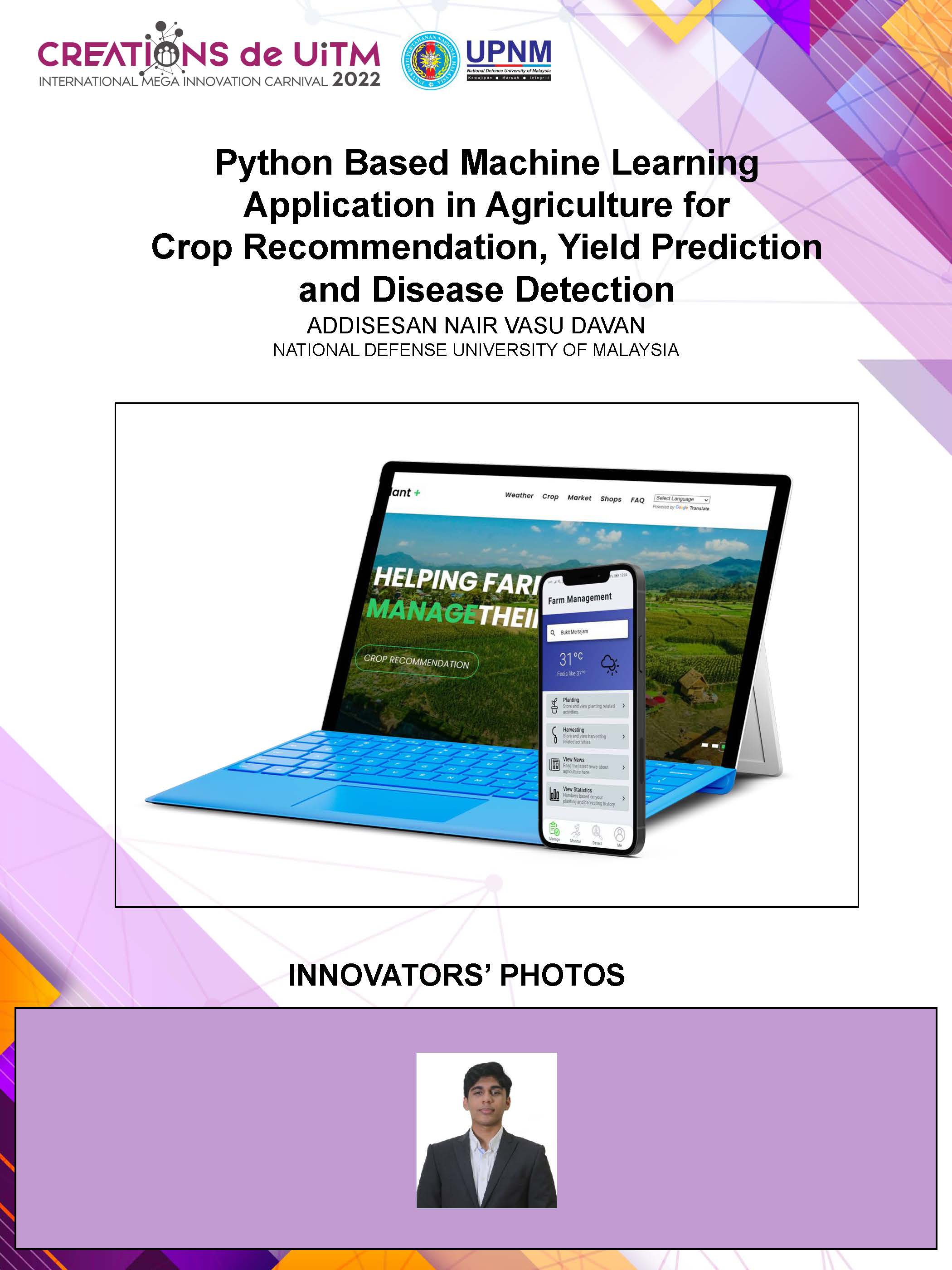 CDU2022_C031 : Python Based Machine Learning Application in Agriculture ...